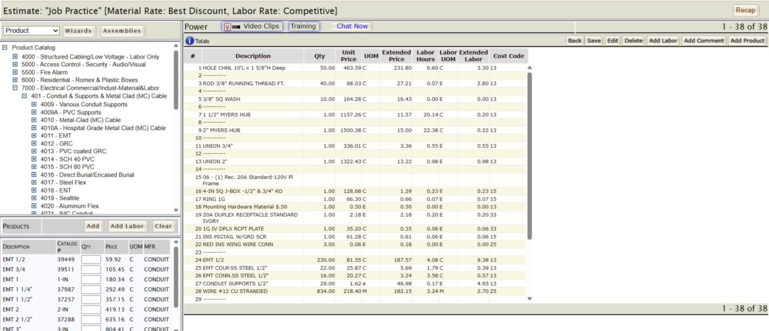 Material Take-Off | Red Rhino Electrical Estimating Software
